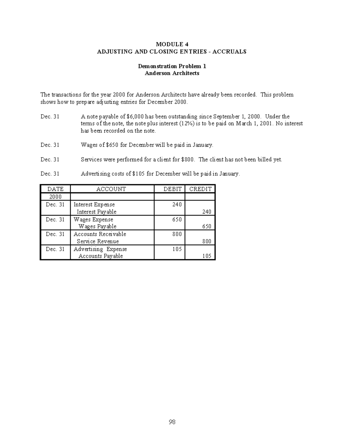 Quiz: Adjusting Entries for Accounting (Module 4) - Studocu
