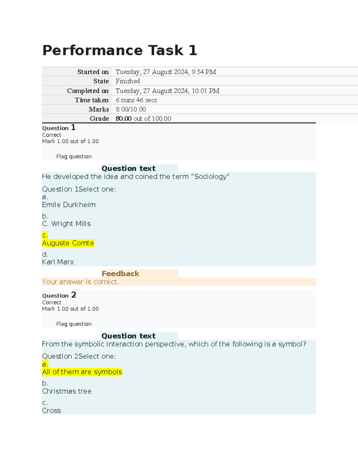 USCP Sociology Performance Task Compilation - 1st Semester - Studocu