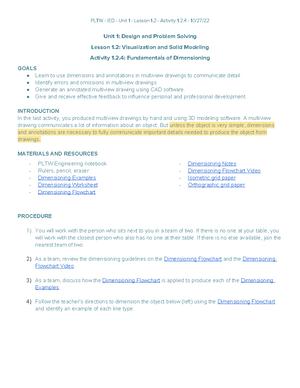 1 - PLTW - Activity 1 Instant Challenge: Cable Car Introduction There ...