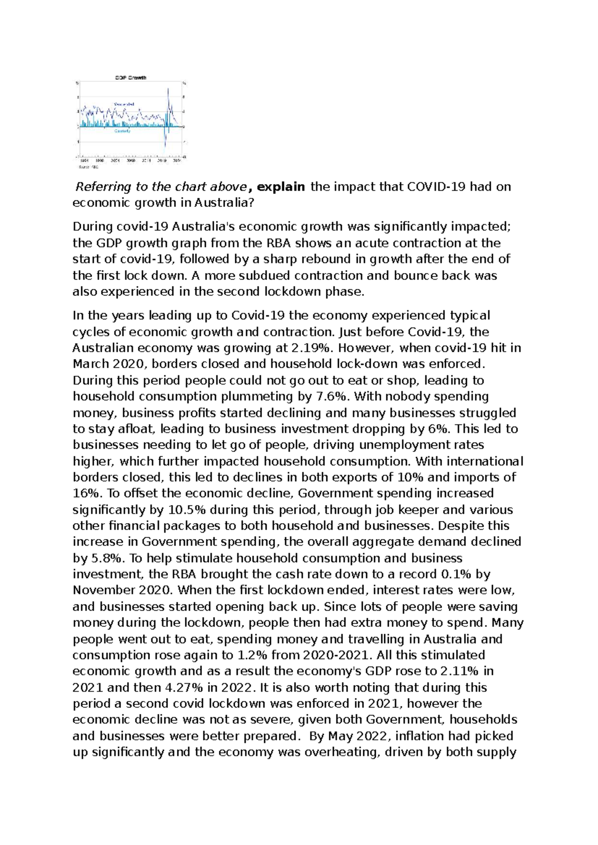 Economic Growth Impact Analysis: Australia During COVID-19 - Studocu