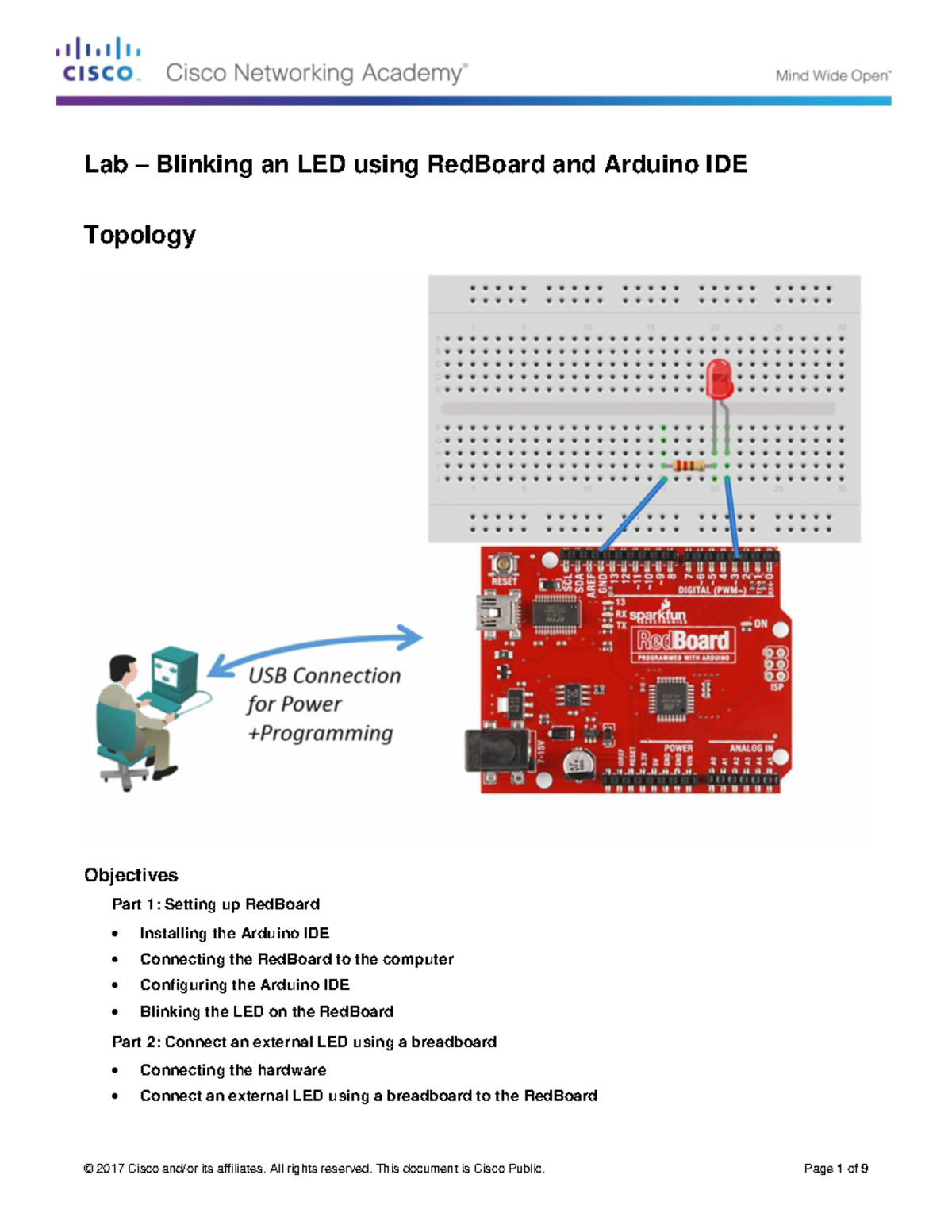 Lab 1a: Blinking an LED with RedBoard & Arduino IDE - Studocu