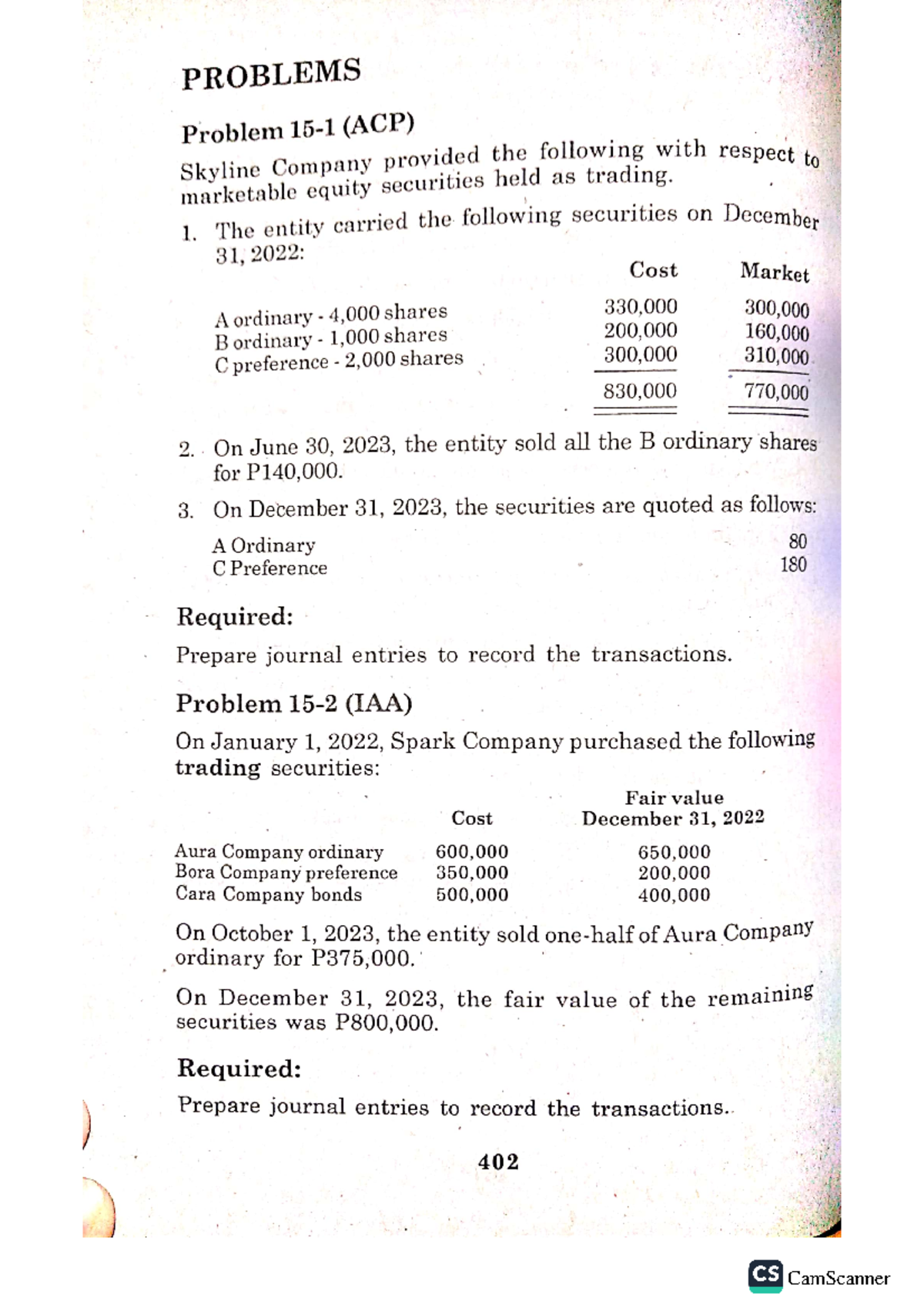 IA Chap 15 - Problems & Practical Solutions in Chapter 15 - Studocu
