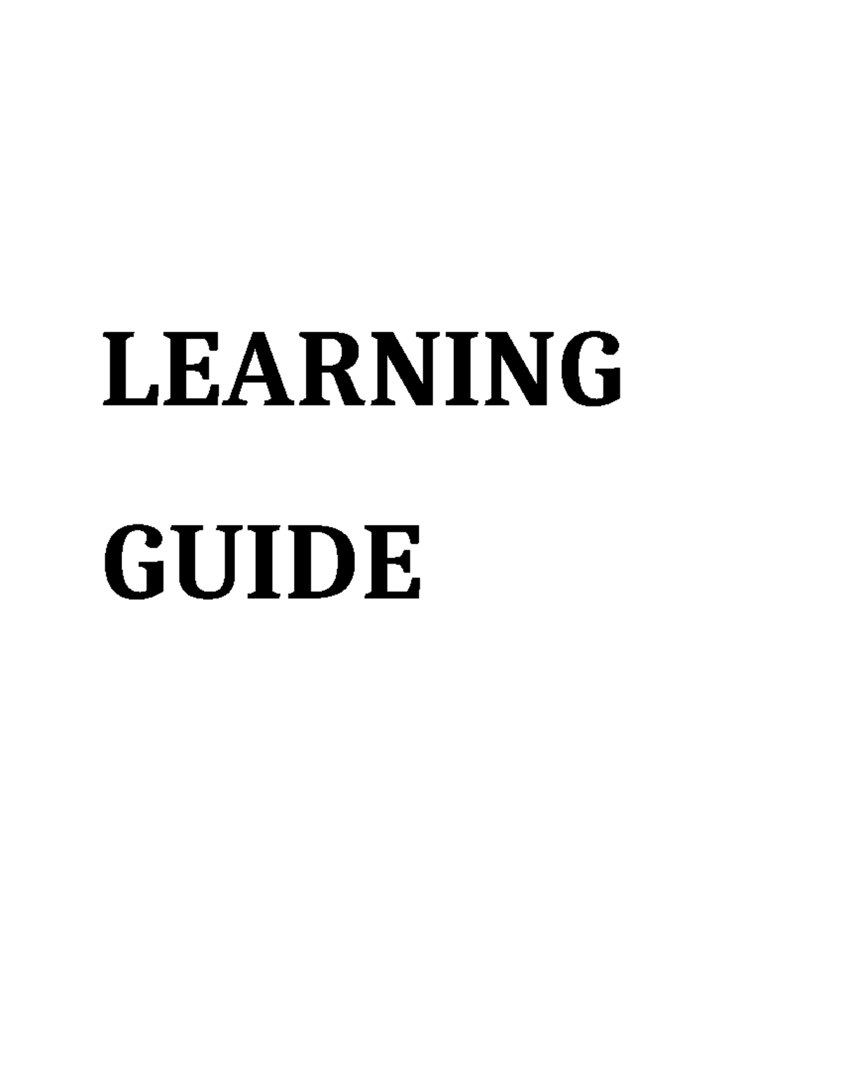Learning Guide 2: Community Immersion Process and Needs Assessment ...