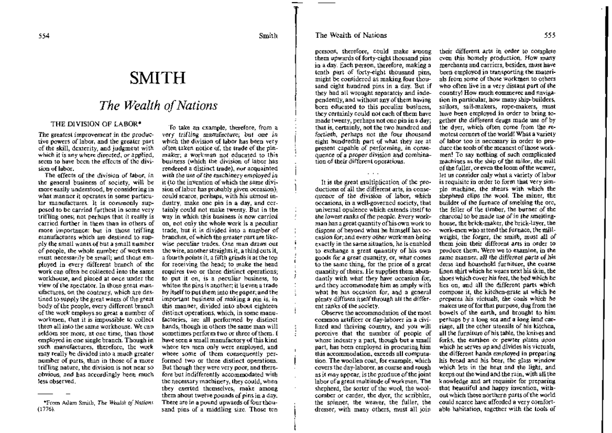 Adam Smith The Wealth of Nations - 554 Smith The Wealth of Nations persons, therefore, could ...