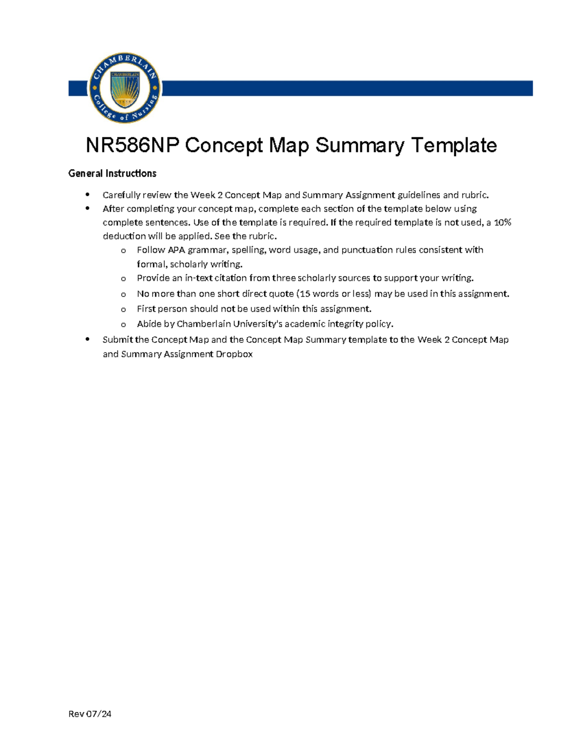 NR586NP Week 2 Concept Map Summary & Vulnerable Population Analysis ...