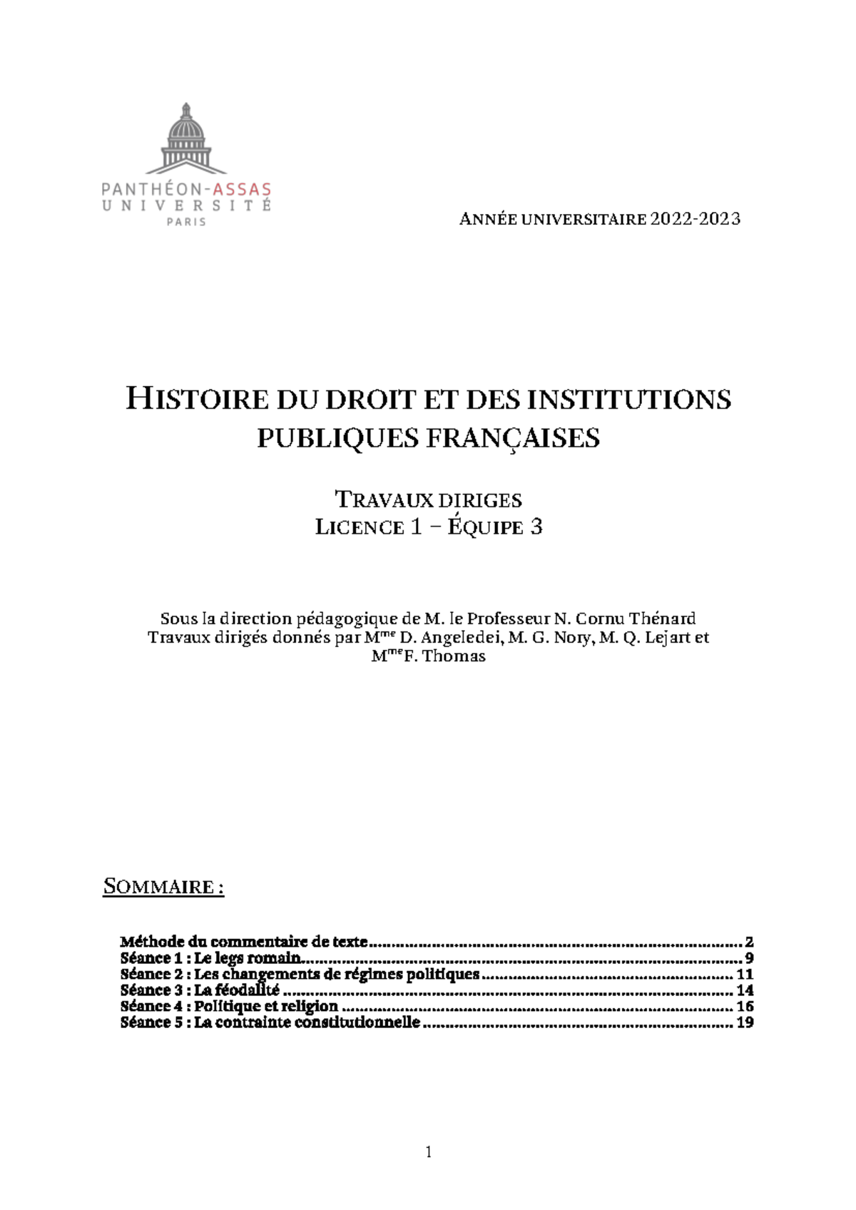 HDI - Fiche de TD 2023 - TD 2023 - ANNÉE UNIVERSITAIRE 2022- HISTOIRE ...