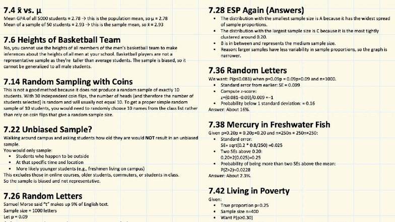 Stats 10 HW6 - Analysis of Sample Means and Bias in Sampling - Studocu