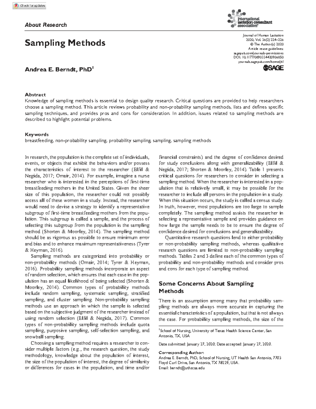 Sampling Methods in Research: A Comprehensive Overview (906850) - Studocu