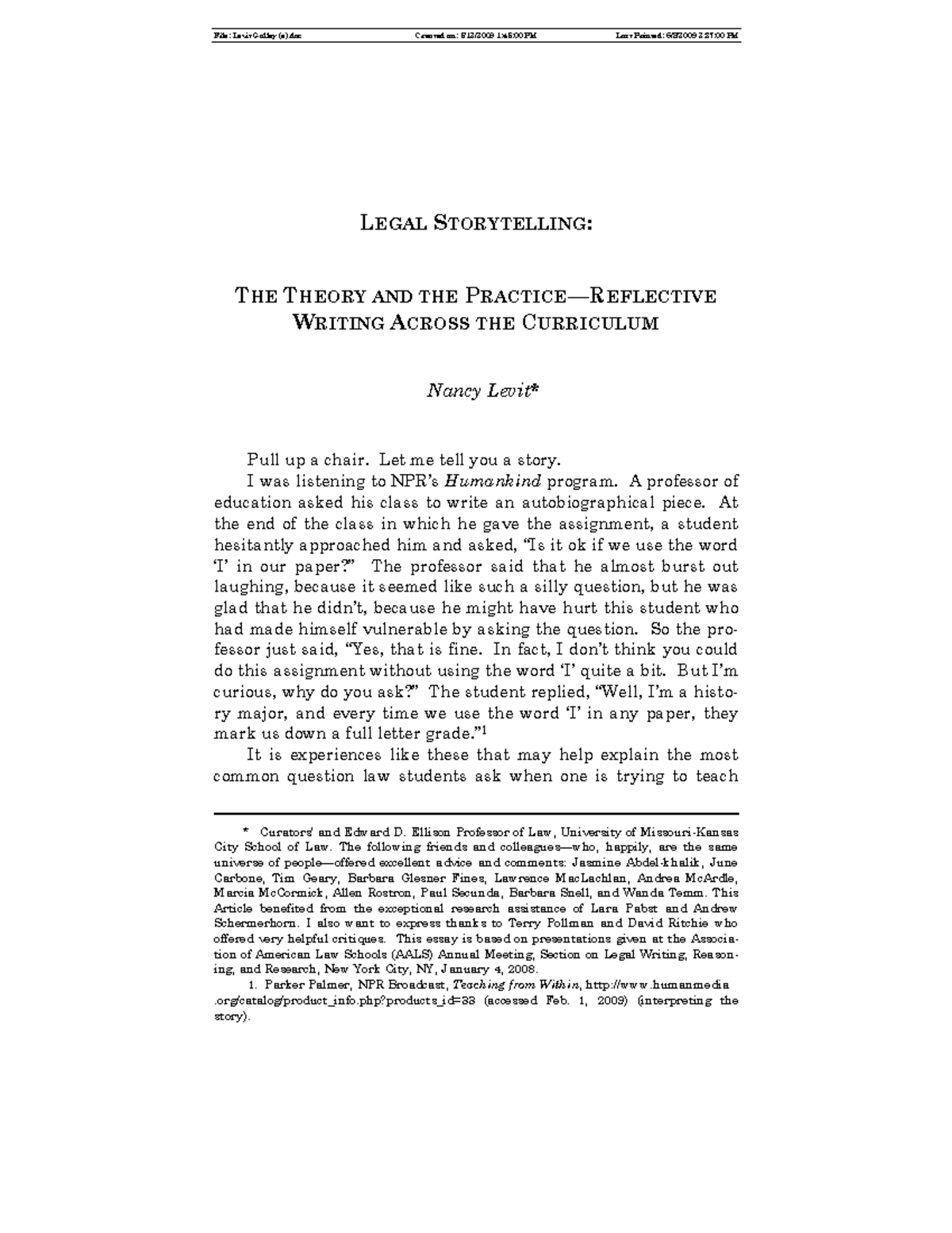 Legal Storytelling: Theory and Practice in Law Schools (LAW 101) - Studocu