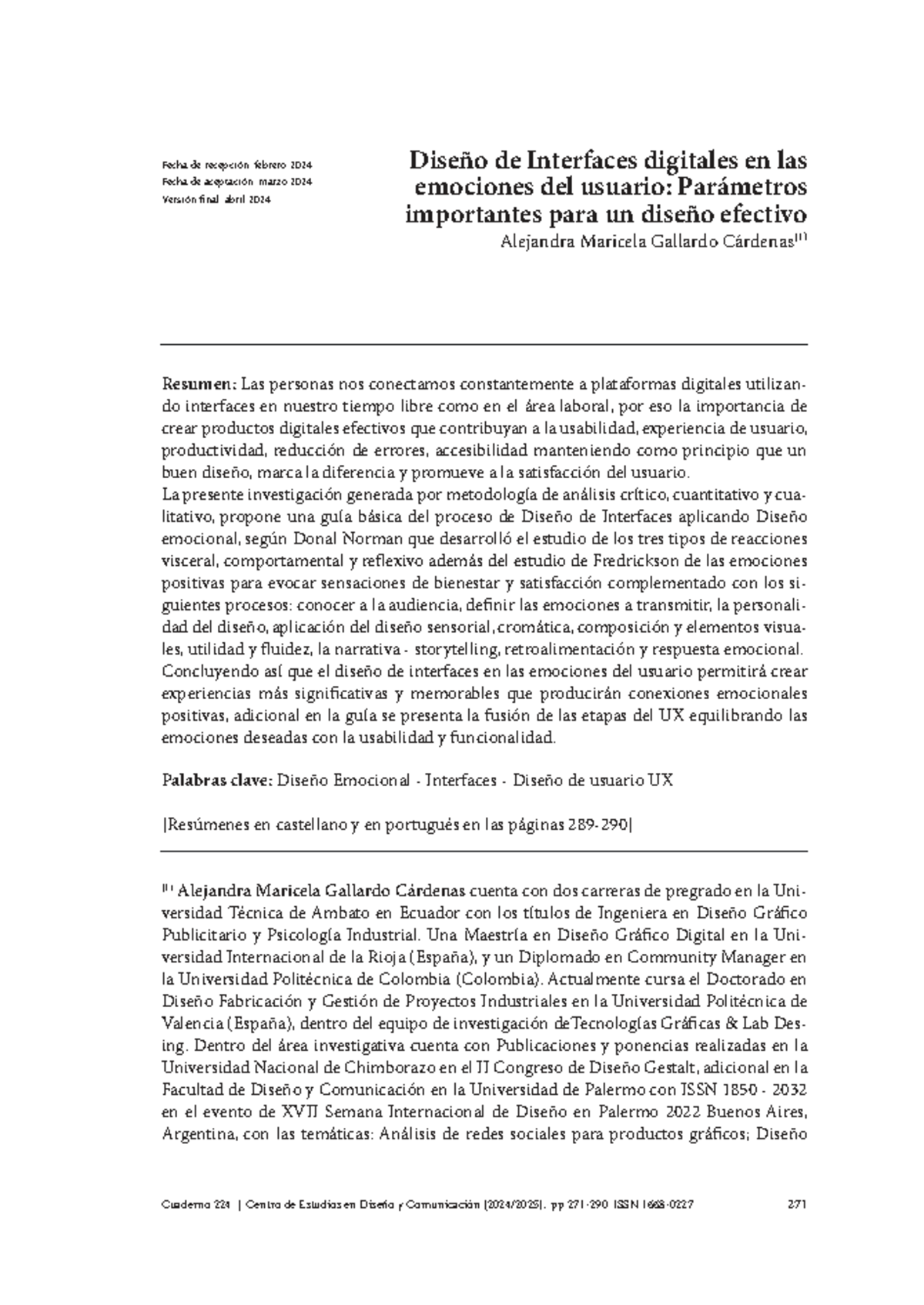 Diseño de Interfaces Digitales y Emociones del Usuario - Cuaderno 224 ...