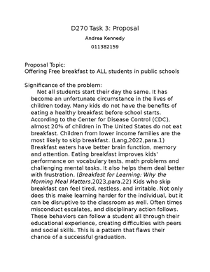 D270 TASK 2, Passed first try - RHM3: Planning and Conducting Research Proposal Preparation ...