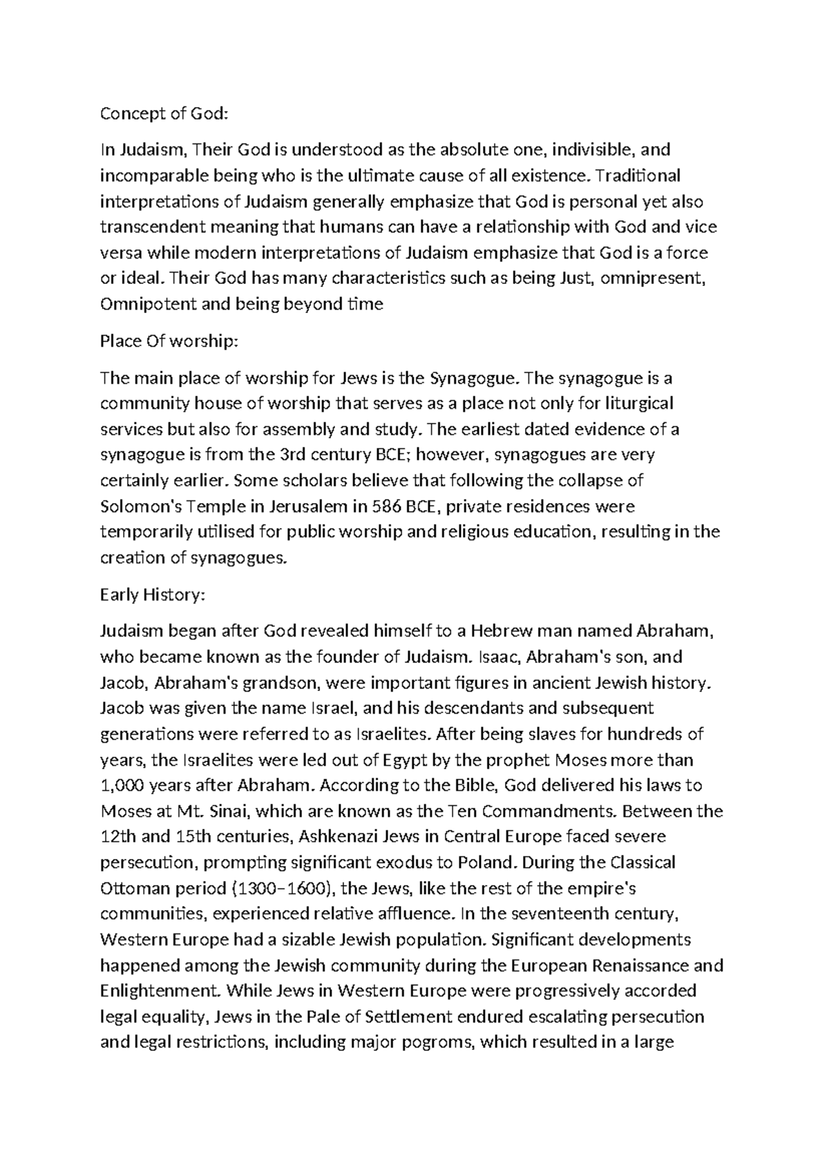 Judaism: Understanding God, History, Beliefs & Major Festivals (CPT ...