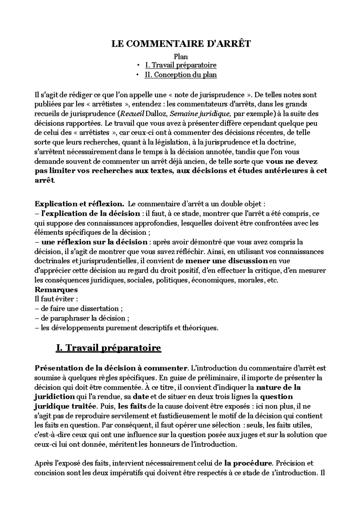 Méthodologie du Commentaire d'Arrêt en Droit - Studocu