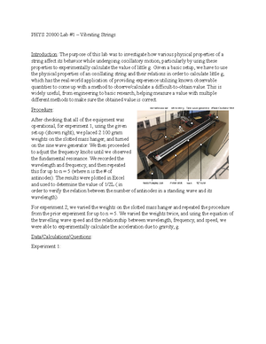 Physics 208 Lab Report 1: Vibrating Strings - Ratul Bin Rasul Physics ...