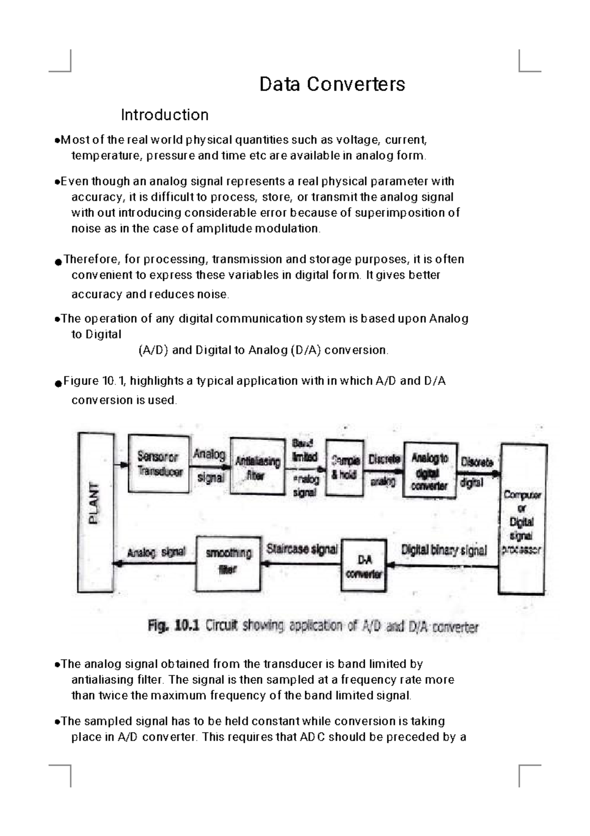 ADC & DAC Concepts: Handwritten Notes on Data Converters - Studocu