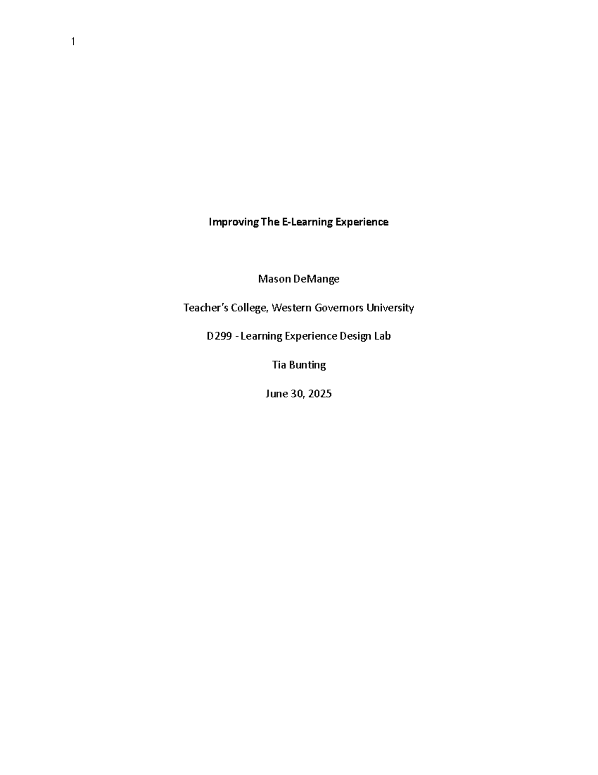 D299 Learning Experience Design Lab: Peer Feedback Analysis Report - Studocu