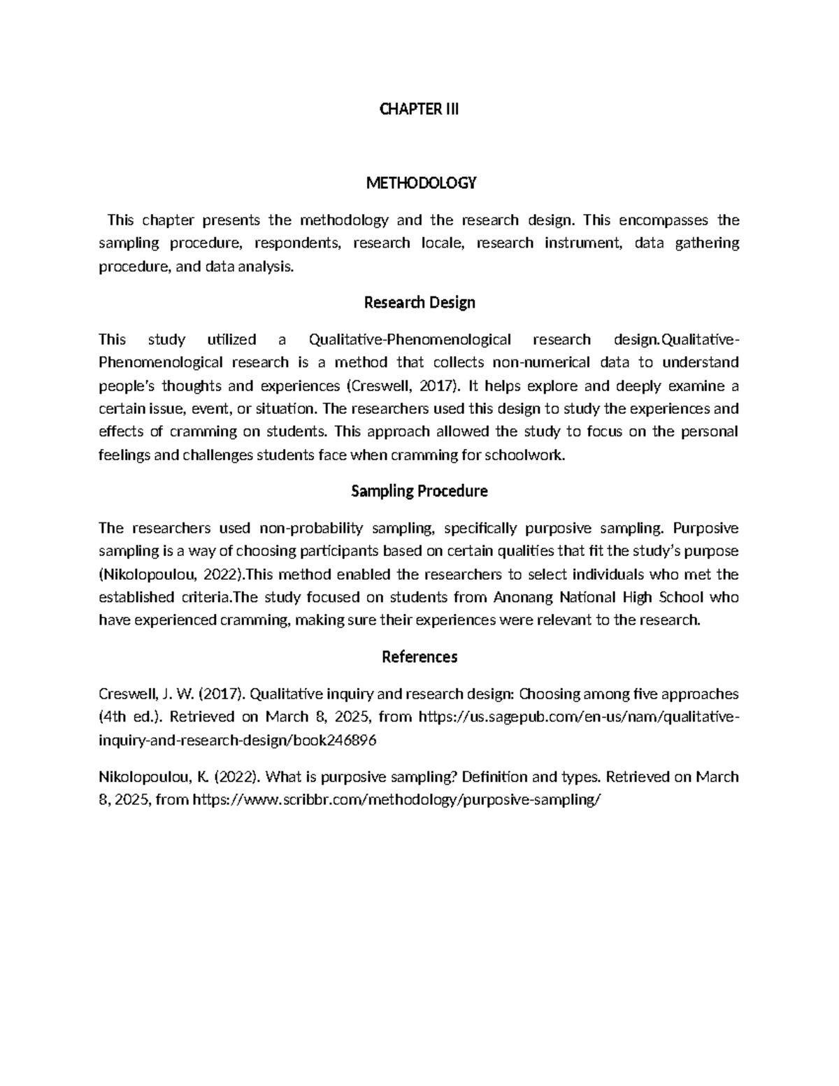Chapter III - Methodology of WPS Office Study Analysis - Studocu