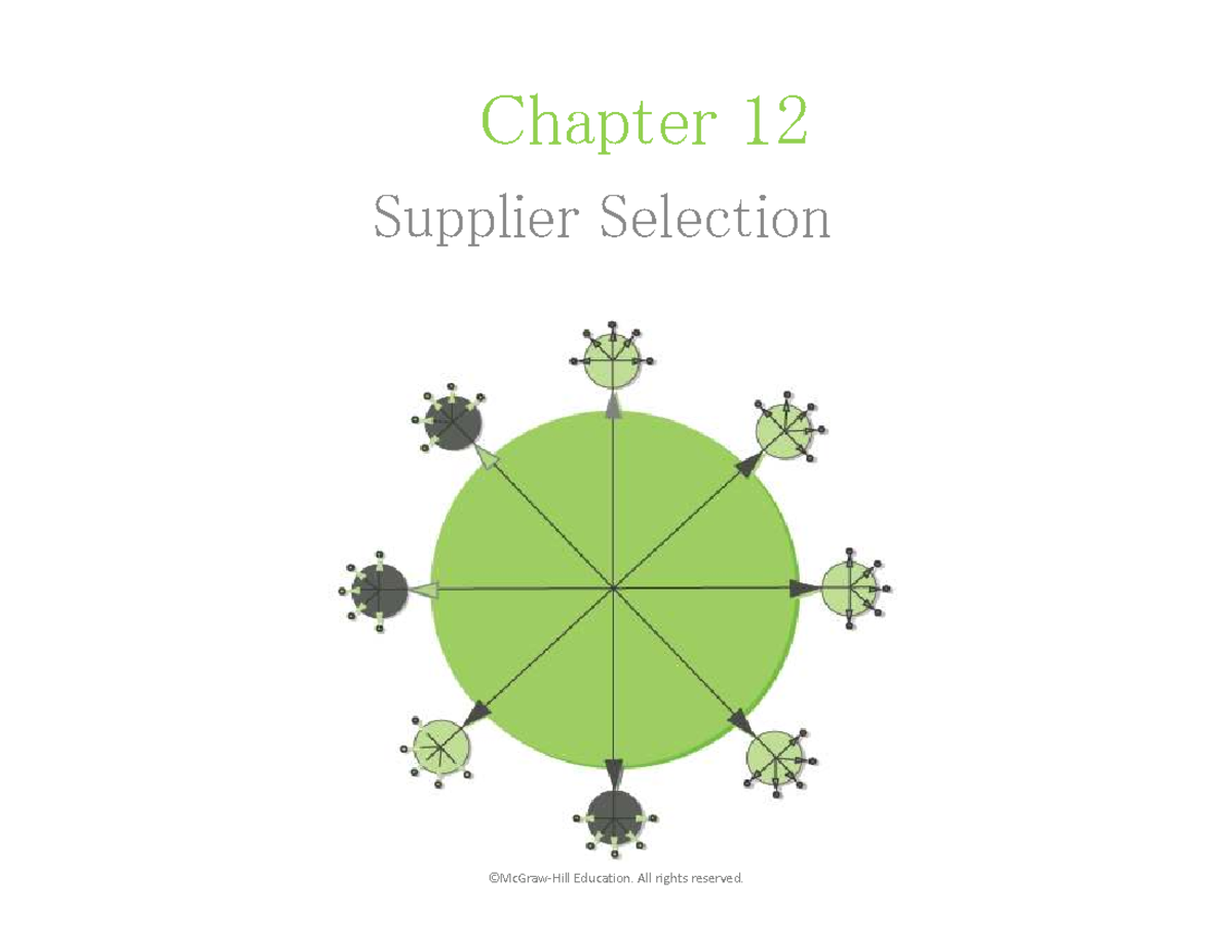 Chapter 12: Supplier Selection Strategies and Evaluations - Studocu