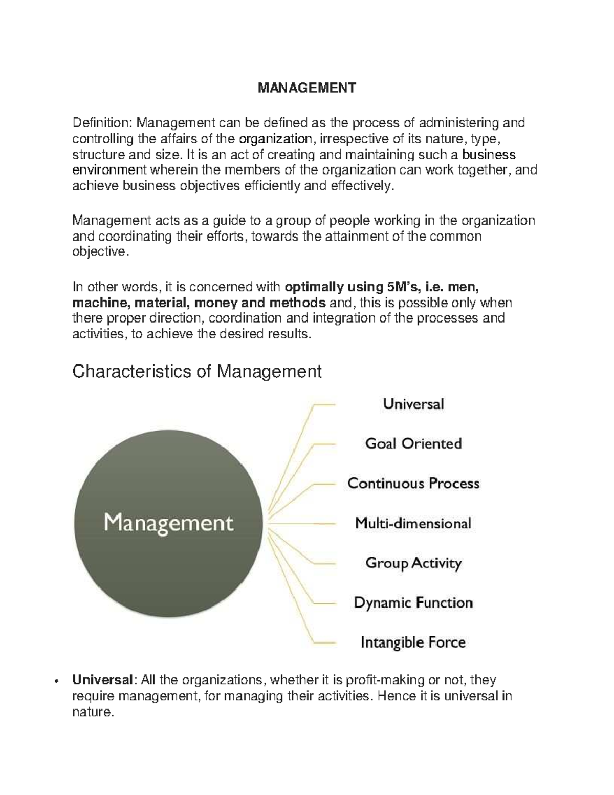 What is Management - MANAGEMENT Definition: Management can be defined ...