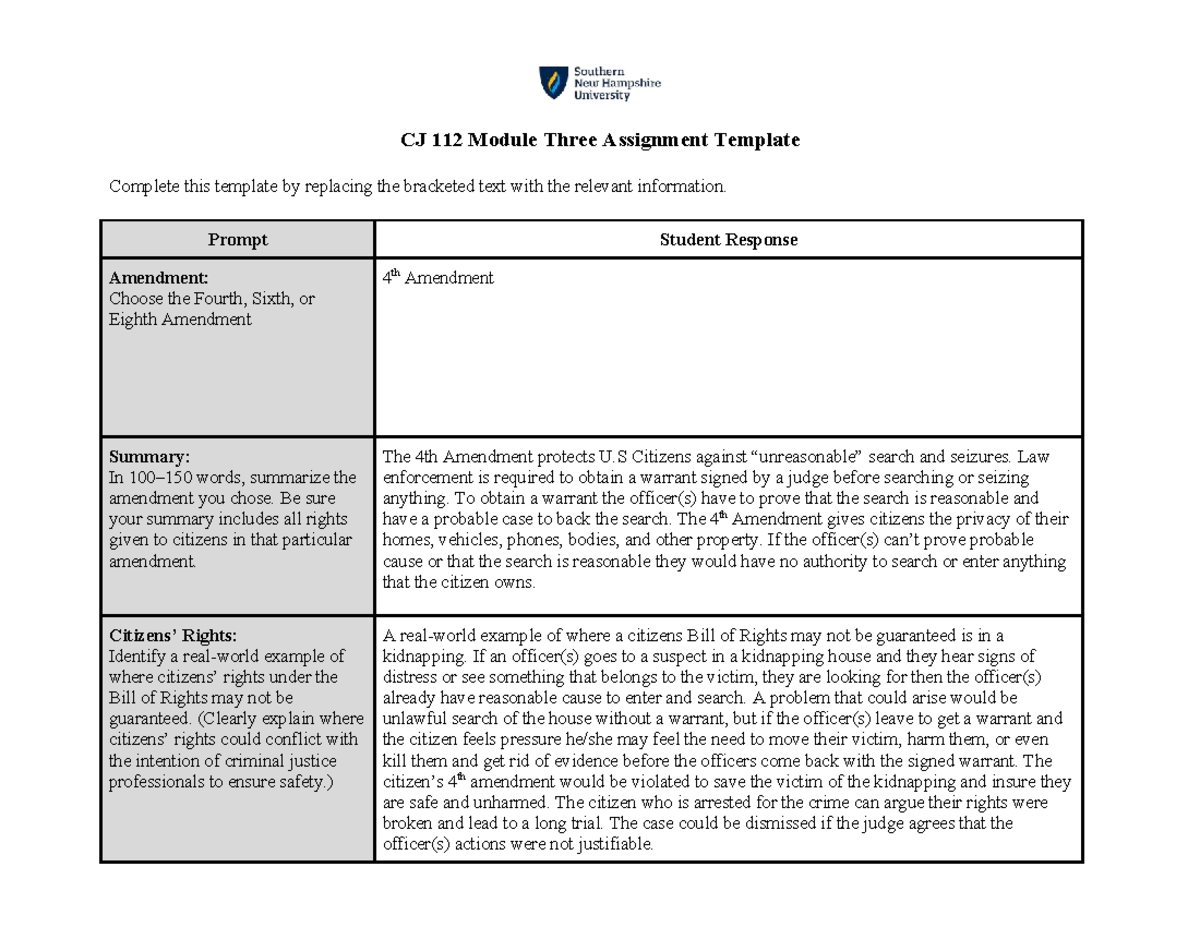 CJ 112 Module Three Assignment Template - CJ 112 Module Three ...