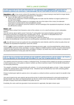 LAWS211 Final Cheat Sheet: Understanding Damages in Contracts - LAWS211 FINAL CHEAT SHEET - Studocu