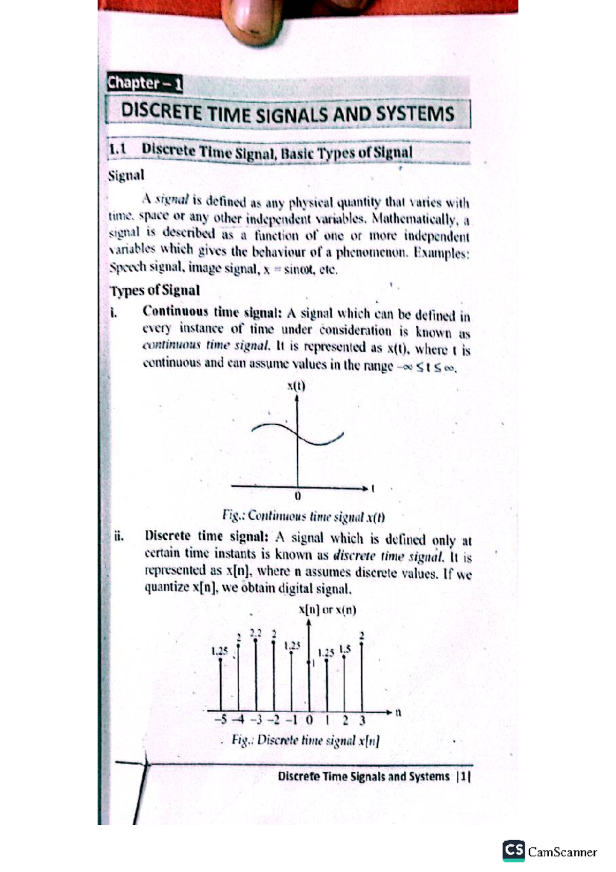 DSAP 101: Chapter 1 - Discrete Time Signals and Systems Overview - Studocu