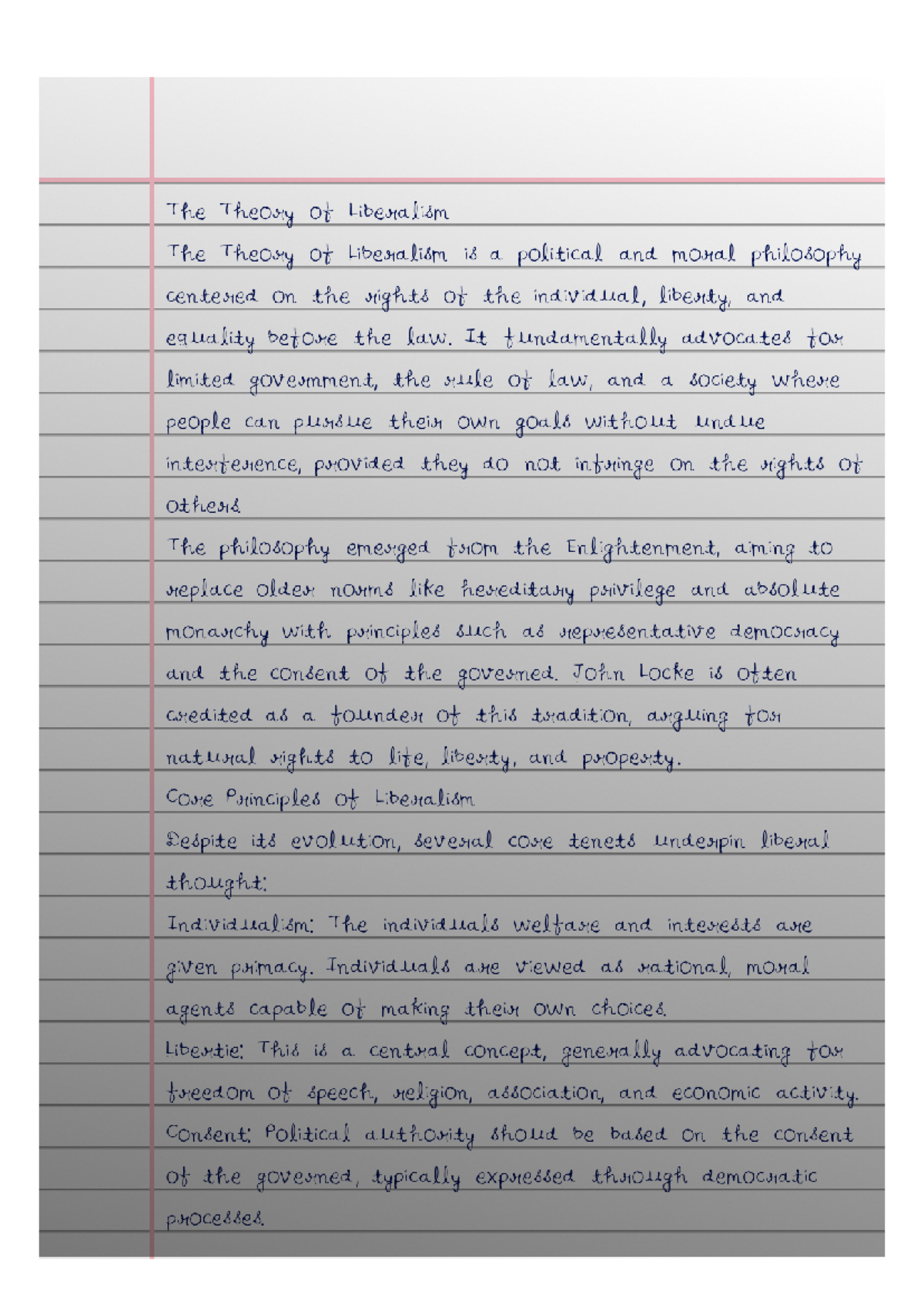 Liberalism Theory Overview: Key Principles and Historical Context - Studocu