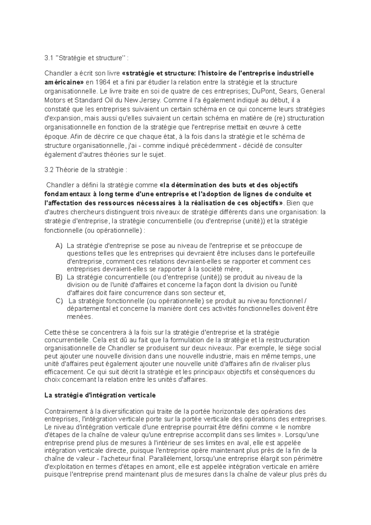 Chandler S et Structure : Une Analyse Stratégiquement Approfondie - Studocu
