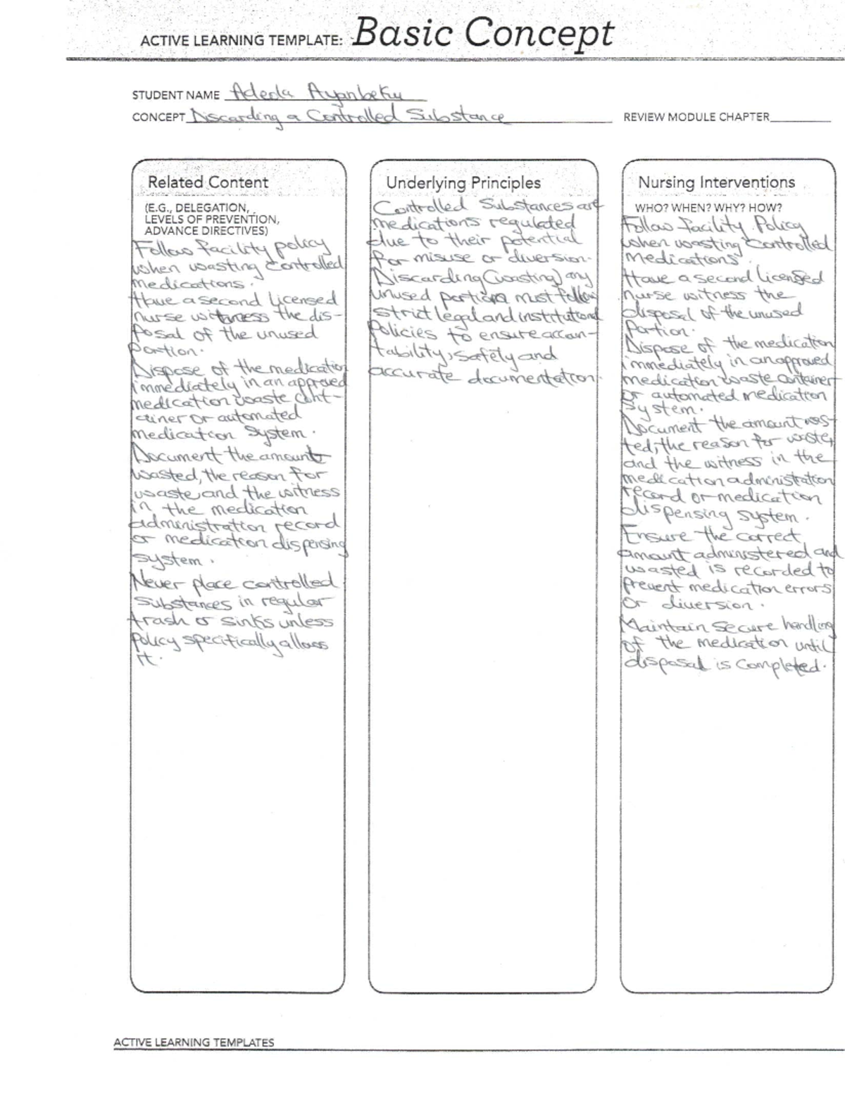 Active Learning Templates: Nursing Concepts Review Module - Studocu