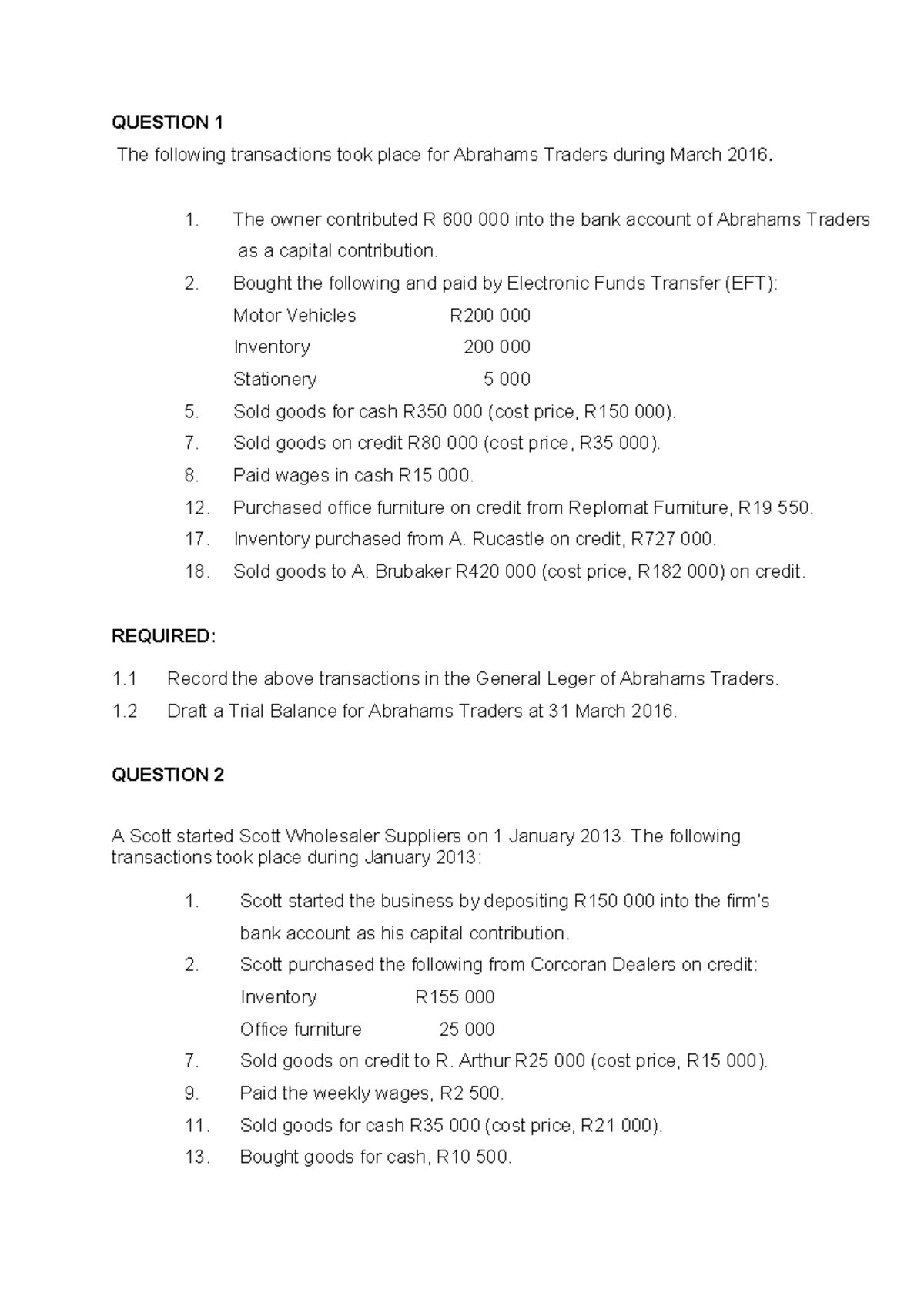 Chapter 5 General Ledger Exercises for Accounting 101 - Studocu