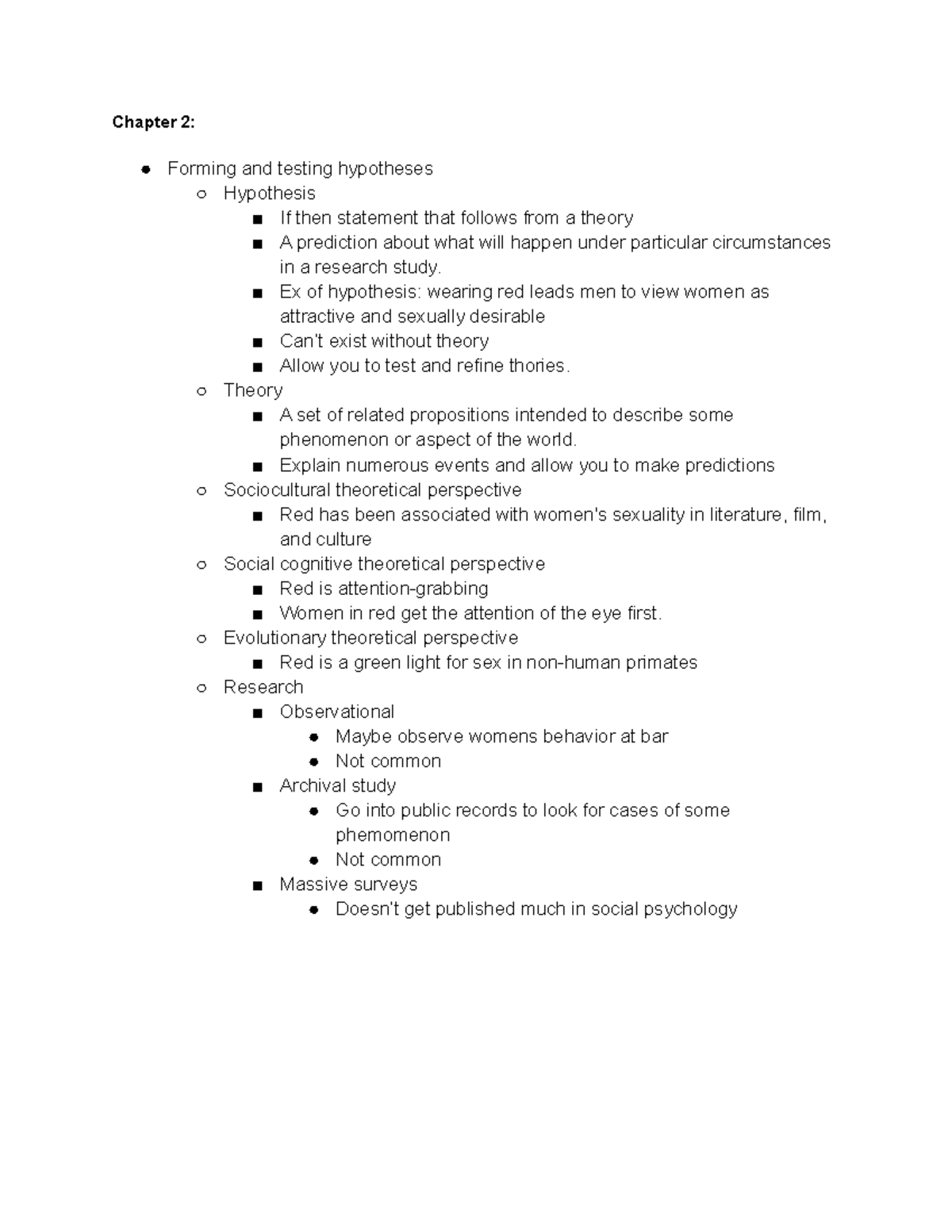 Social Psyc Ch. 2 Notes - Chapter 2: Forming and testing hypotheses ...