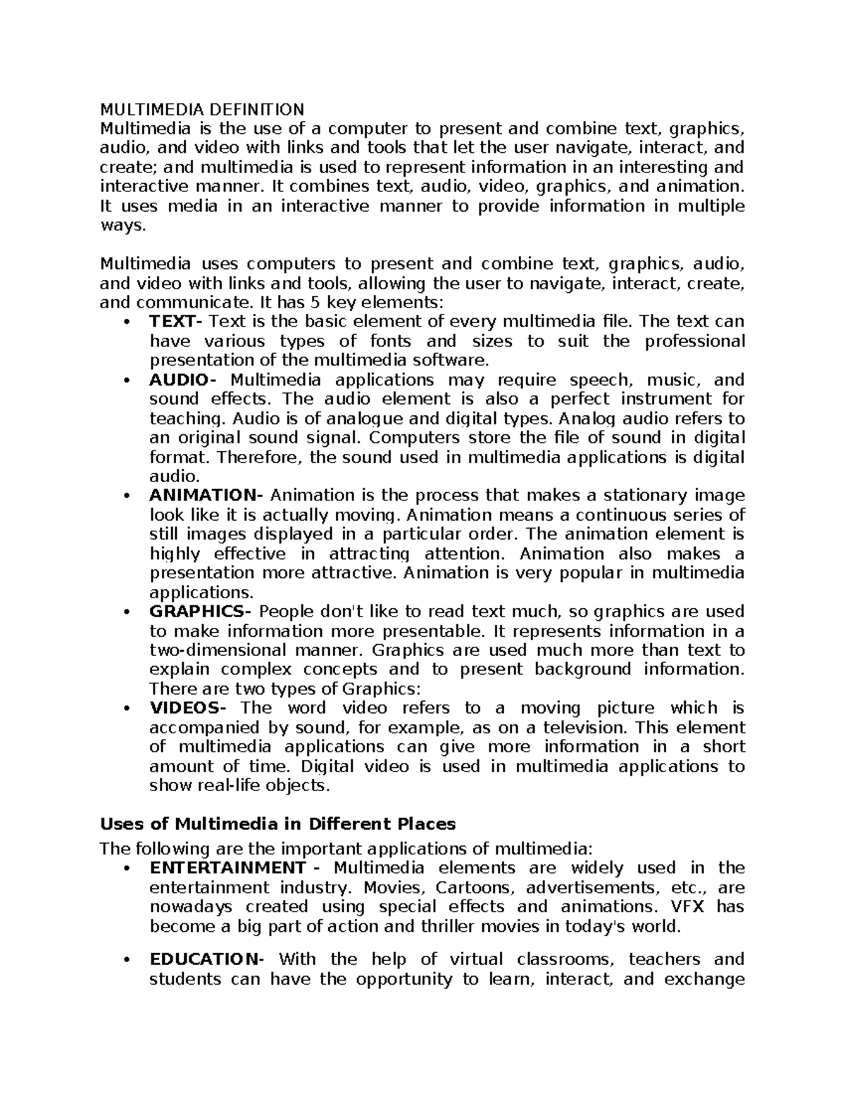 Introduction to Multimedia: Definition, Elements, and Applications ...