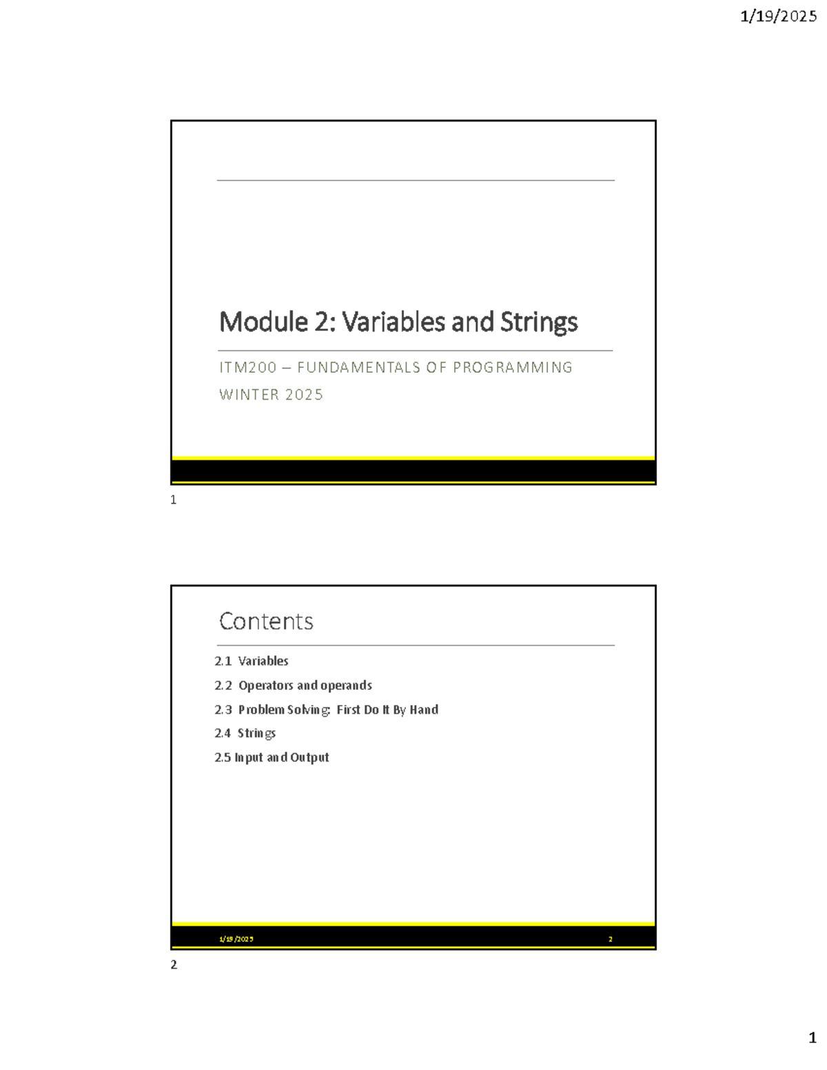 Module 02 - Variables and Calculations - ITM200 – FUNDAMENTALS OF ...