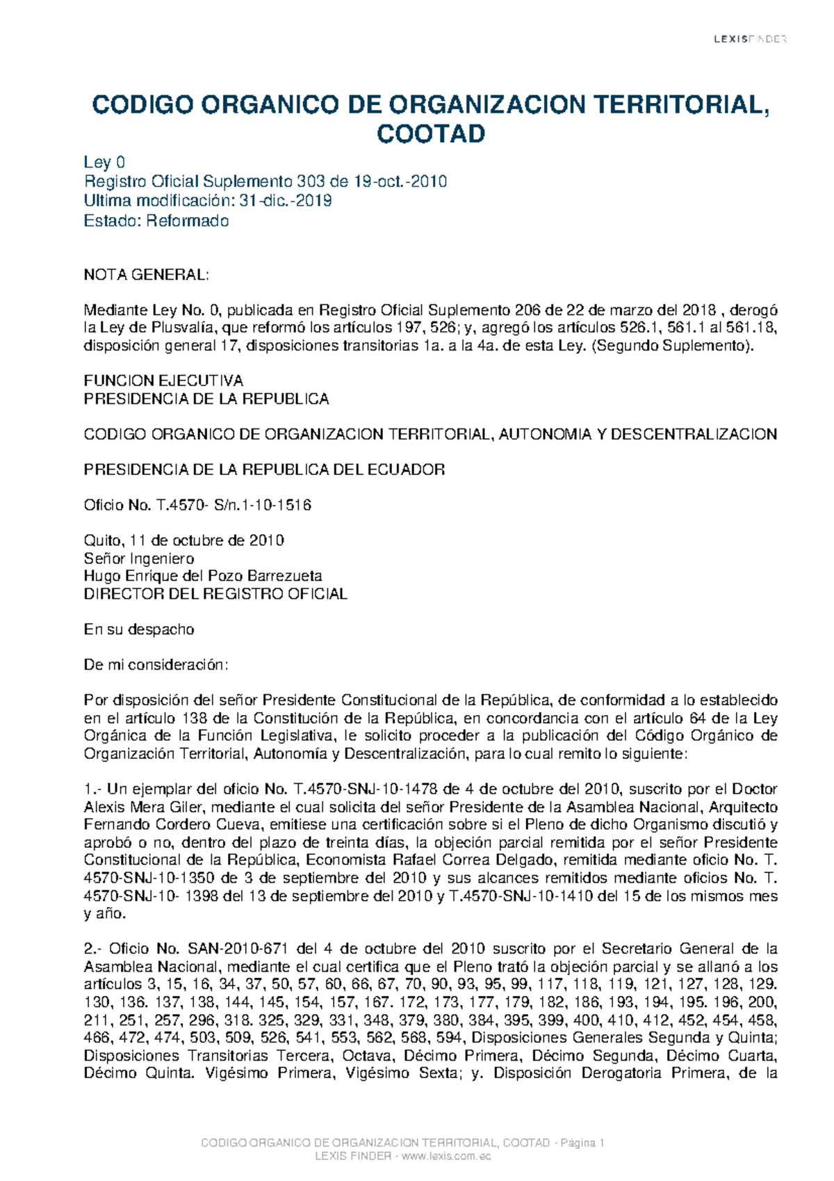 Cootad - Código Orgánico de Organización Territorial y ...