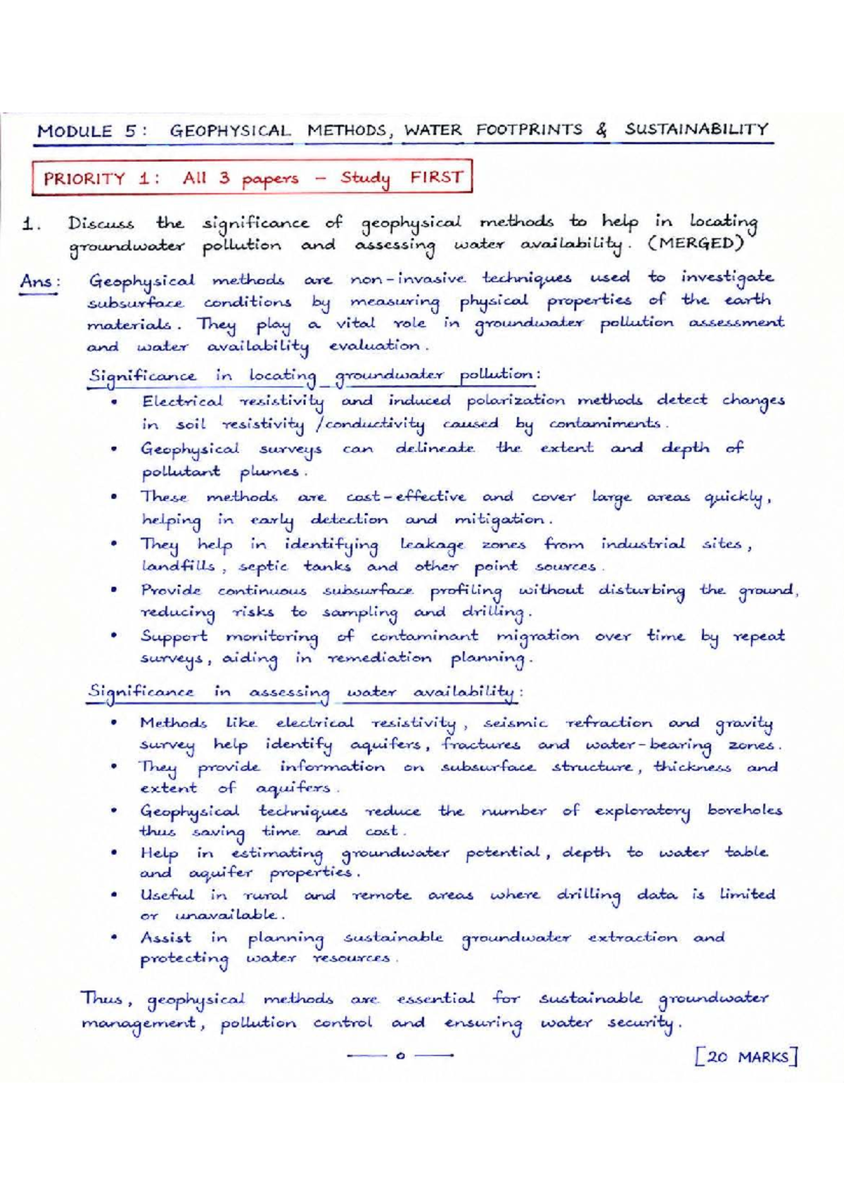 Bcv654a Module 5: Geophysical Methods & Water Footprints Study Guide ...
