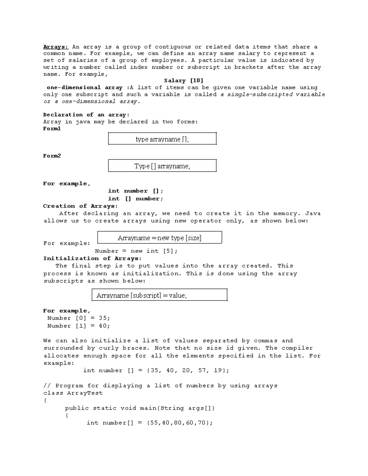 Java Arrays - Overview, Declaration, Initialization & Two-Dim Arrays ...