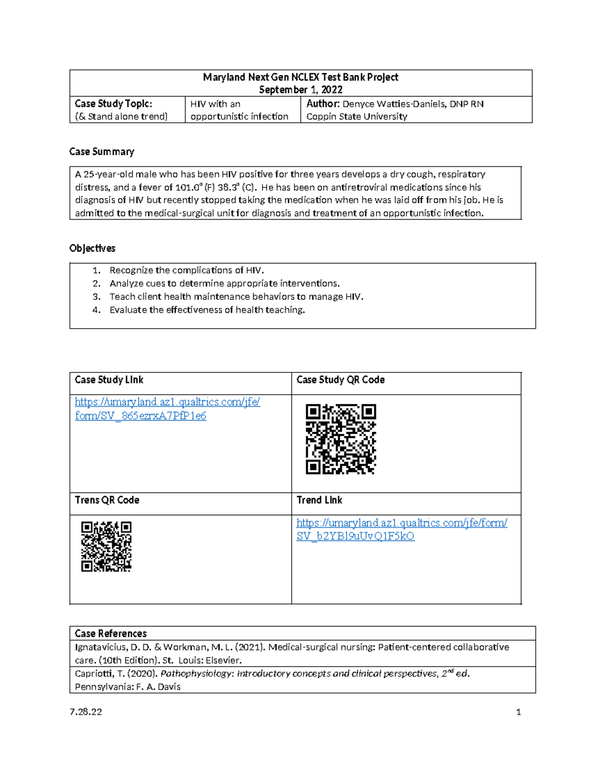 Case Study: HIV with Opportunistic Infection - NCLEX Test Bank Project ...