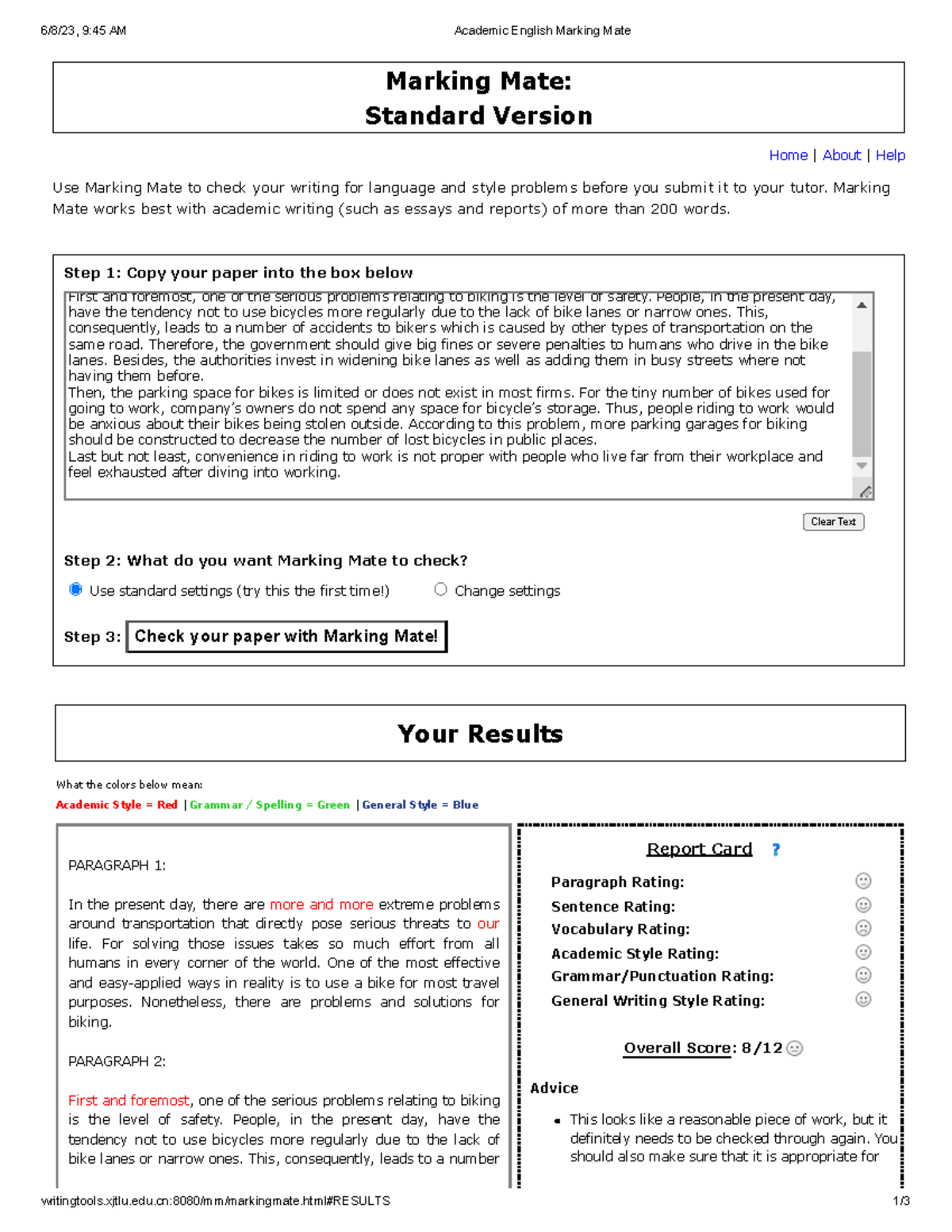 Academic English Marking Mate: Standard Version Overview - Studocu