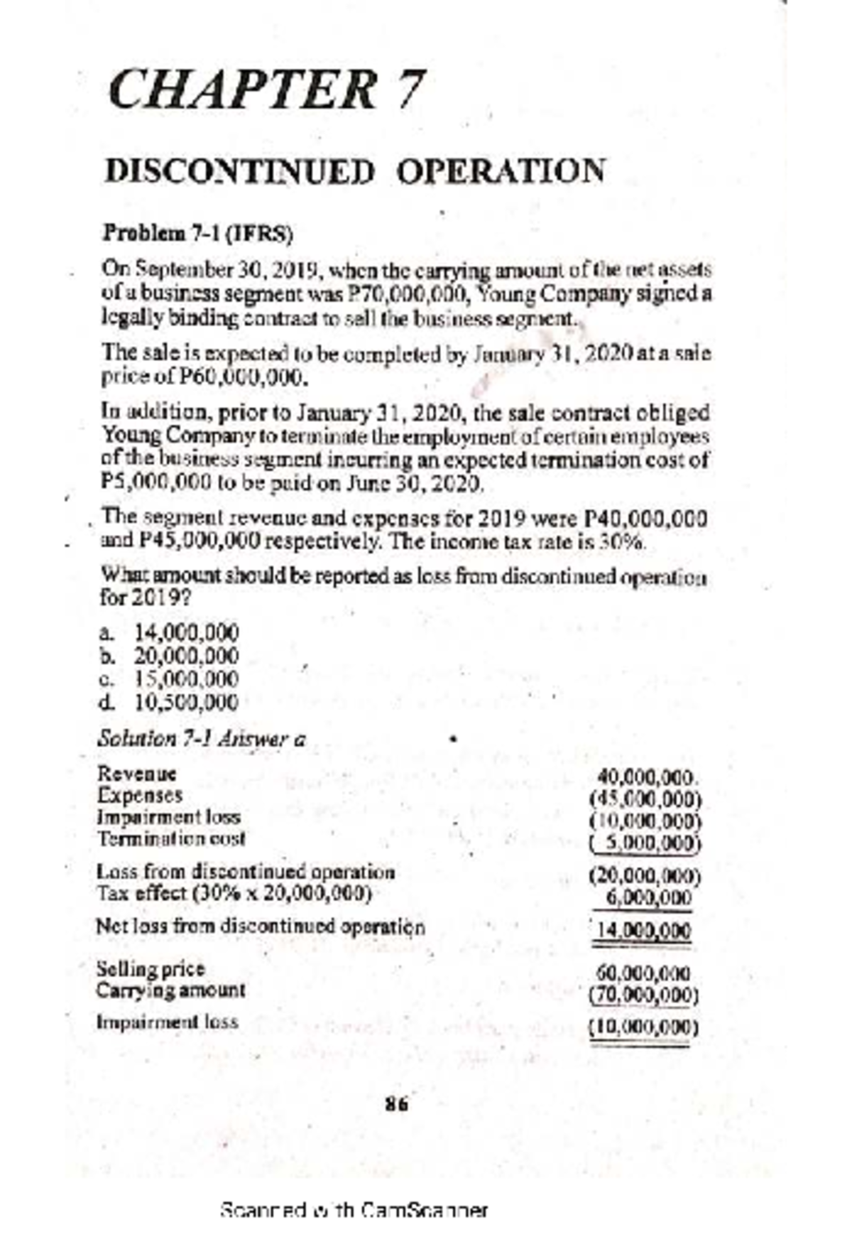 CHAPTER 7 DISCONTINUED OPERATIONS (IFRS) - Analysis & Solutions - Studocu
