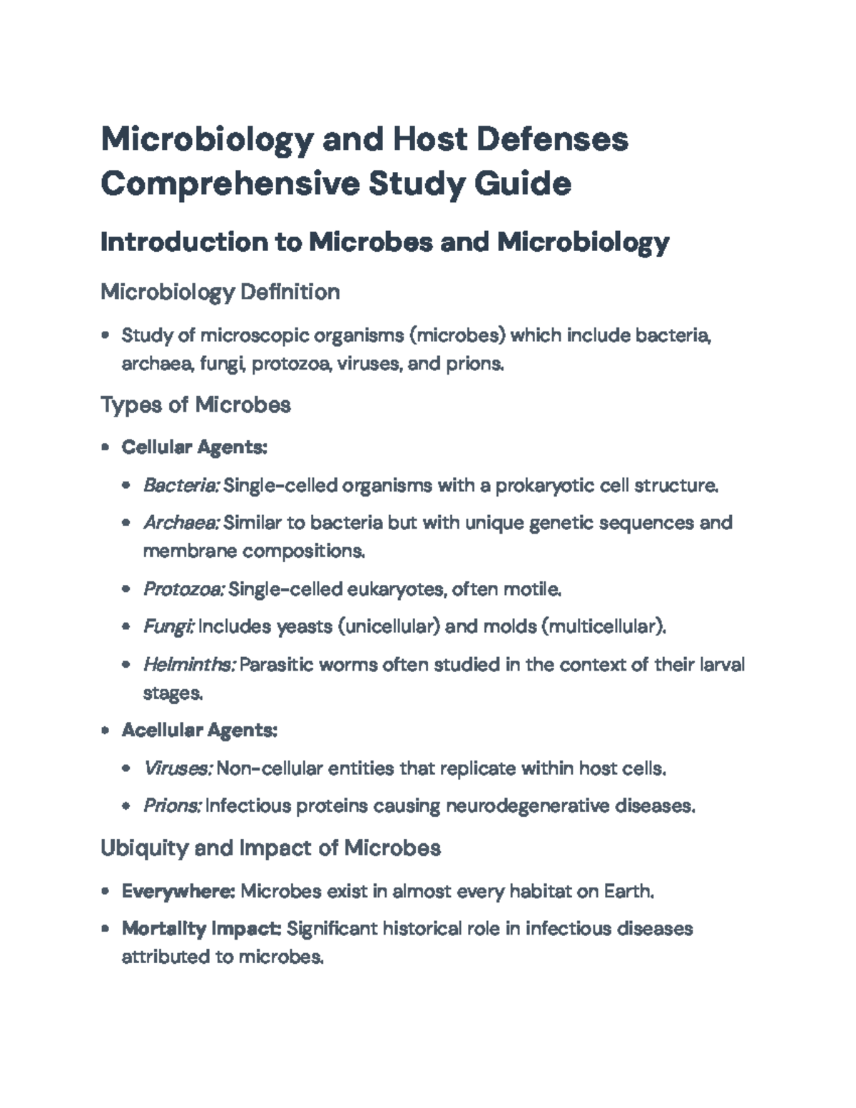 Microbiology and Host Defenses: Comprehensive Study Guide ...