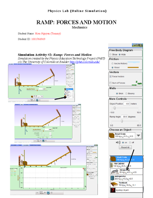 Lab-4 Force-Motion Online - RAMP: FORCES AND MOTION Mechanics Unit 3 TA ...