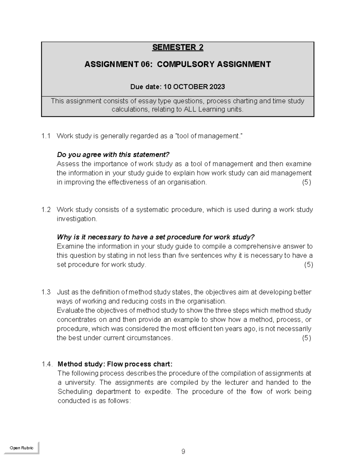 Ass 6 Questions only questions paper - SEMESTER 2 ASSIGNMENT 06 ...
