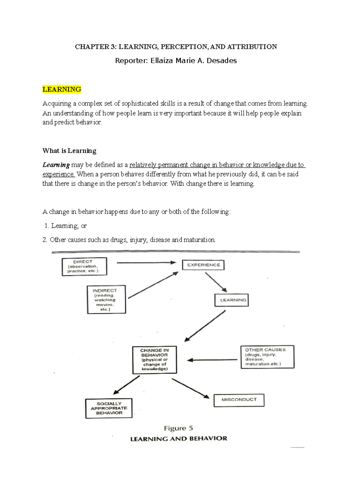 CHAPTER 3: LEARNING, PERCEPTION, AND ATTRIBUTION (HBO) - Studocu