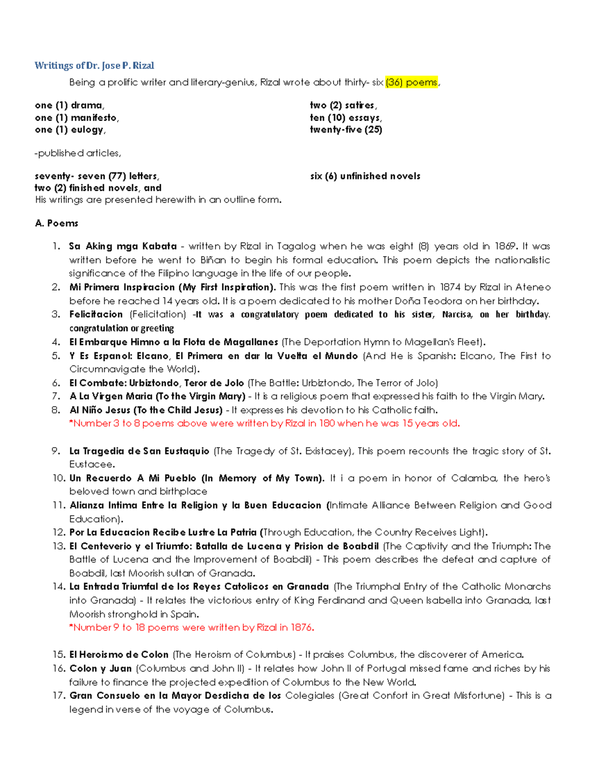 Writings of Dr. Jose P. Rizal - Writings of Dr. Jose P. Rizal Being a ...