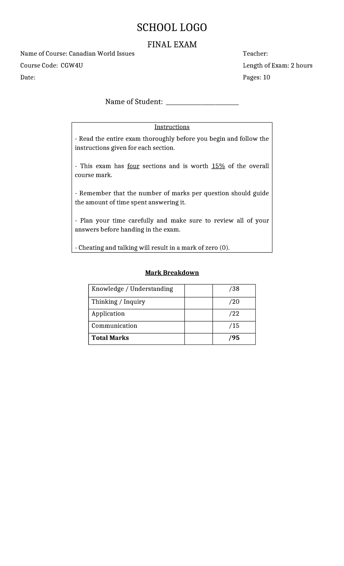 CGW4U-Final-Exam-Overview-and-Sample-Questions - Studocu