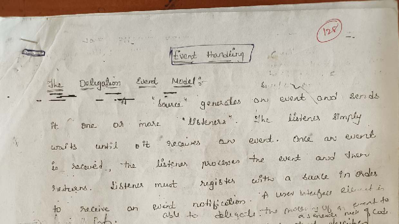 Java Event Handling - Notes on Delegation and Listener Mechanisms - Studocu