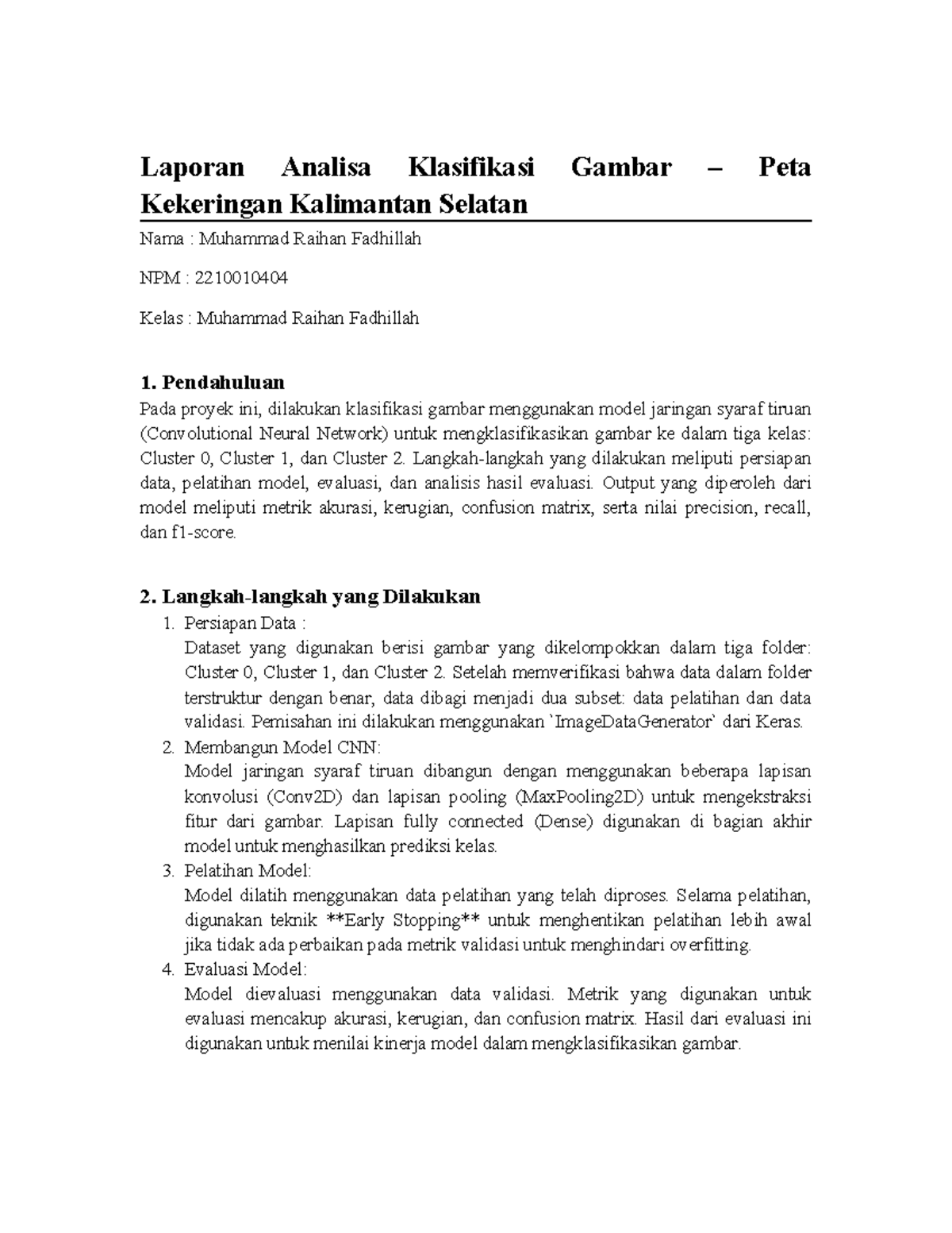 Analisis Klasifikasi Gambar Menggunakan CNN - Proyek NPM 2210010404 ...