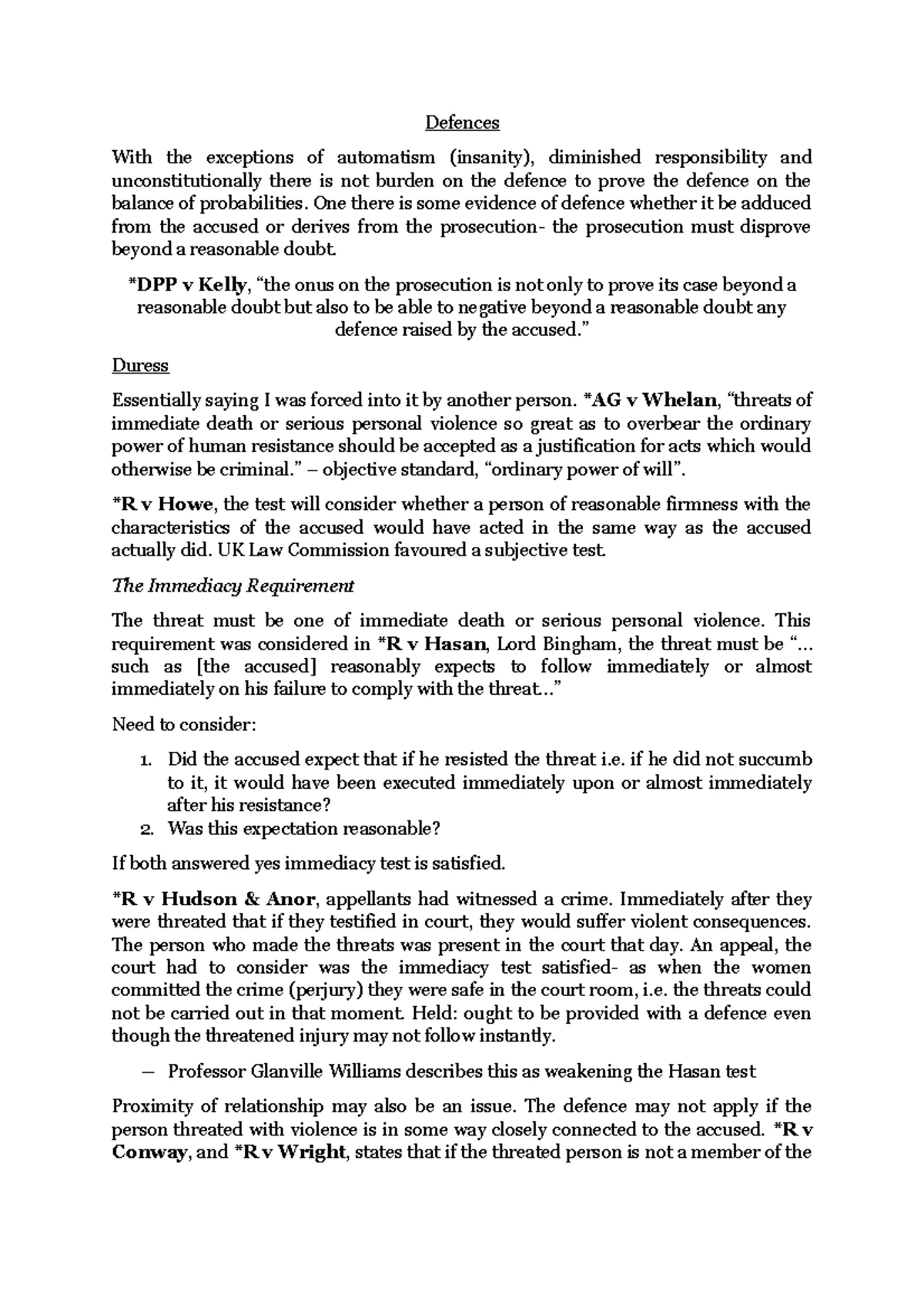 Criminal Law Semester 2 Topic 1 Lawful Use of Force - Criminal Offences ...