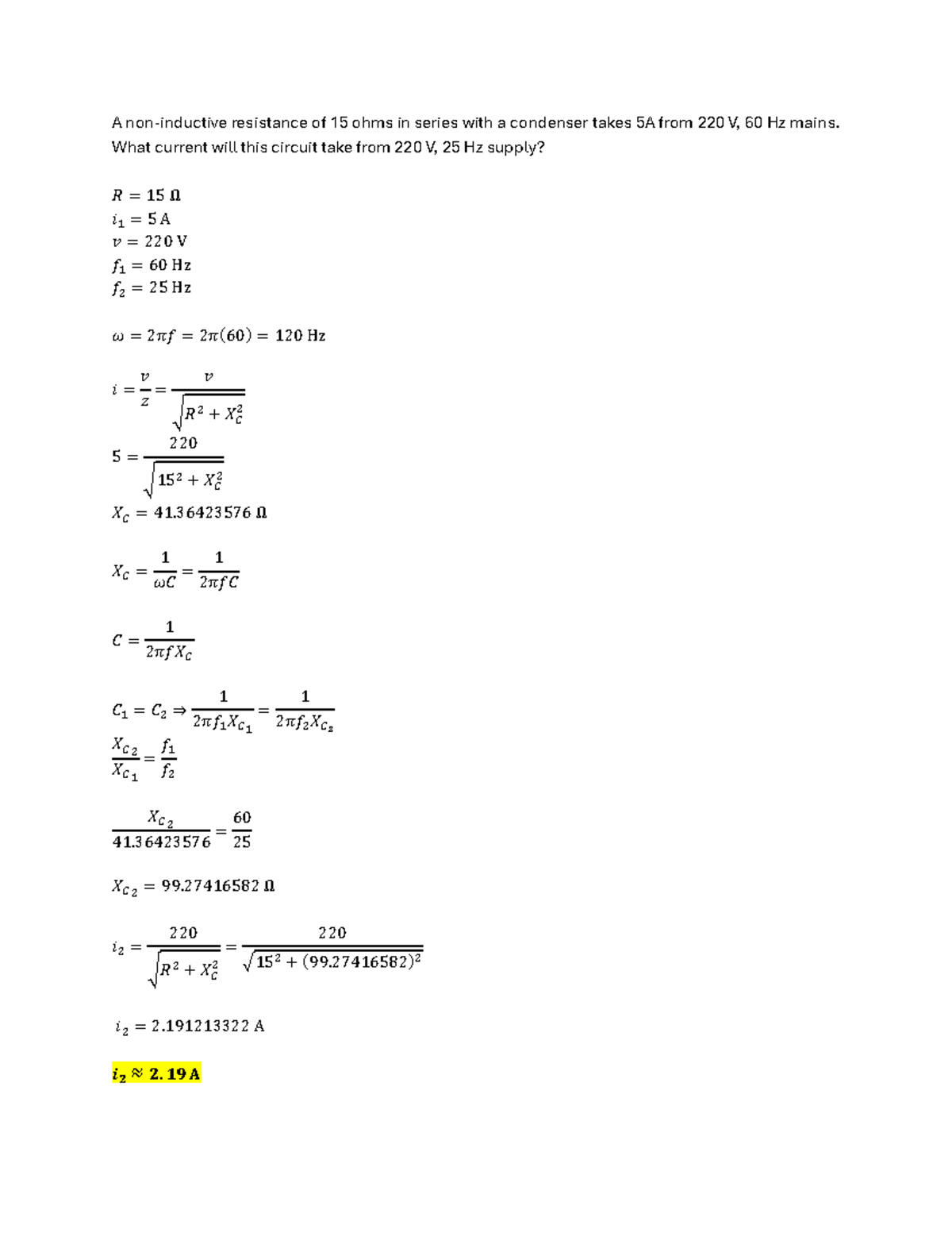 Circuit Analysis Solutions for AC Circuit Problems (EE 101) - Studocu