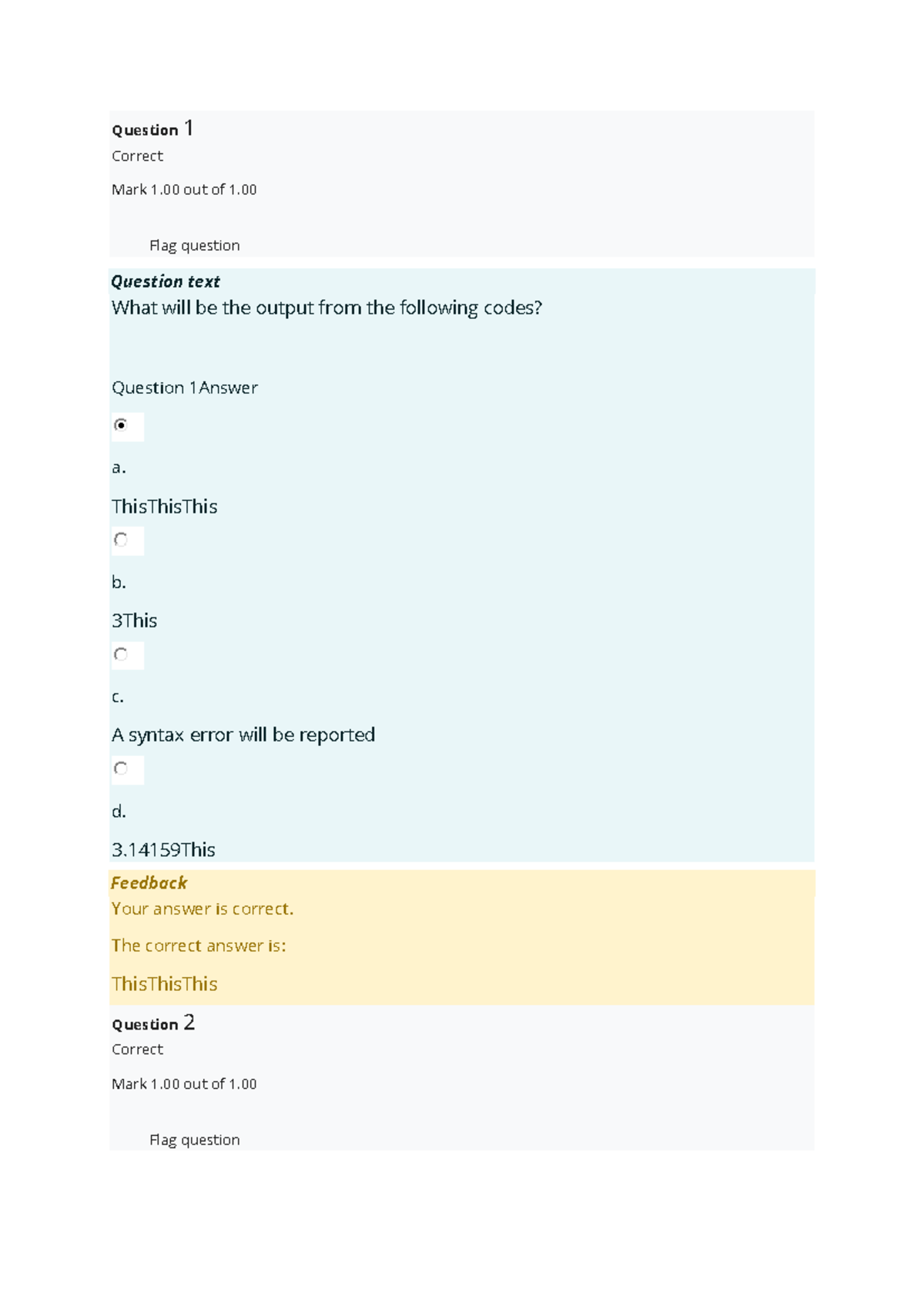 Quiz - 10/10 Assessment for CSC1401 on Python Concepts - Studocu
